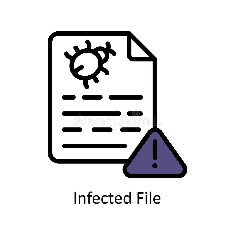 Infected File Vector Filled Outline Icon Style Illustration. EPS 10 ...