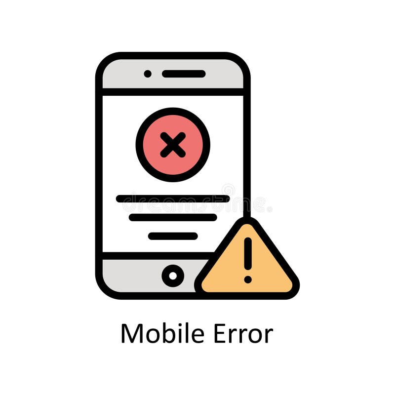 Mobile Error Vector Filled Outline Icon Style Illustration. EPS 10 File ...