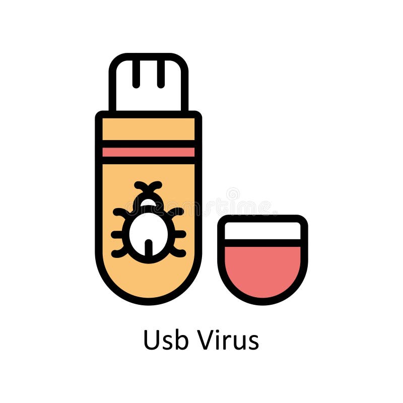 Usb Virus Vector Filled Outline Icon Style Illustration. EPS 10 File ...