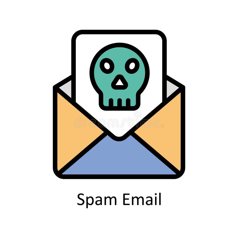 Spam Email Vector Filled Outline Icon Style Illustration. EPS 10 File ...