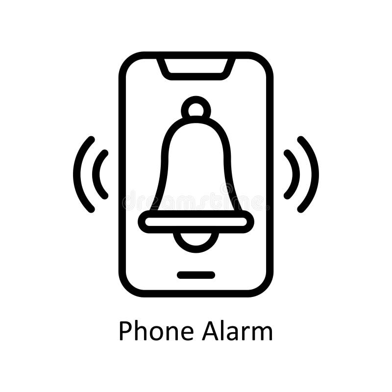 Phone Alarm Vector Filled Outline Icon Style Illustration. EPS 10 File ...