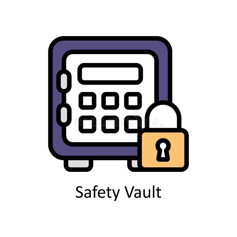 Safety Vault Vector Filled Outline Icon Style Illustration. EPS 10 File ...