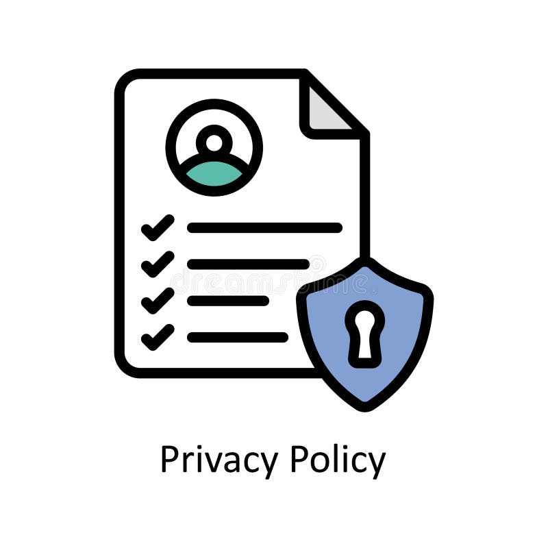 Privacy Policy Vector Filled Outline Icon Style Illustration. EPS 10 ...