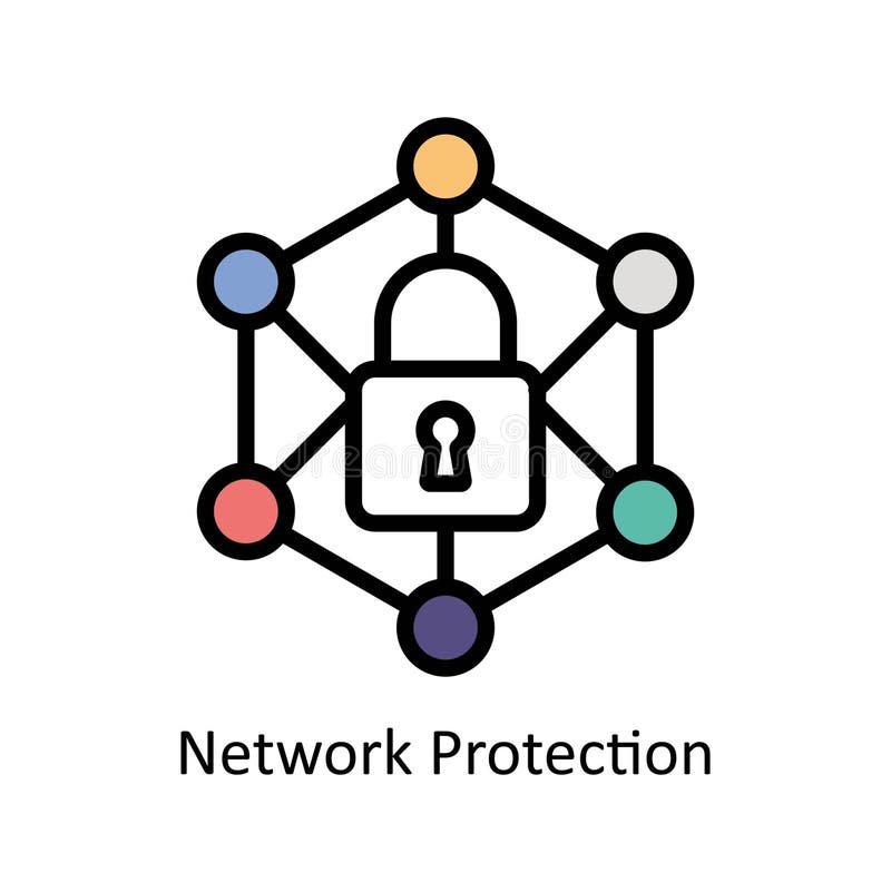 Network Protection Vector Filled Outline Icon Style Illustration. EPS ...