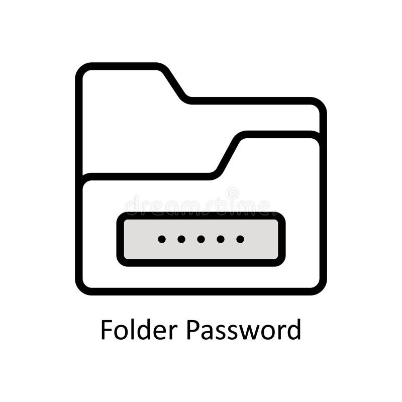 Folder Password Vector Filled Outline Icon Style Illustration. EPS 10 ...