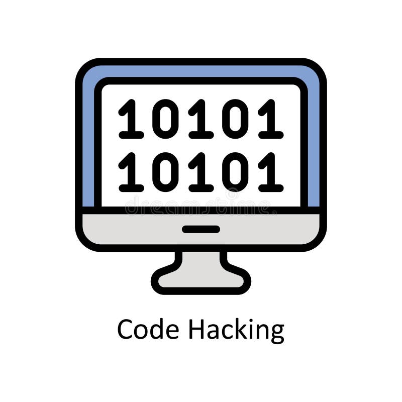 Code Hacking Vector Filled Outline Icon Style Illustration. EPS 10 File ...