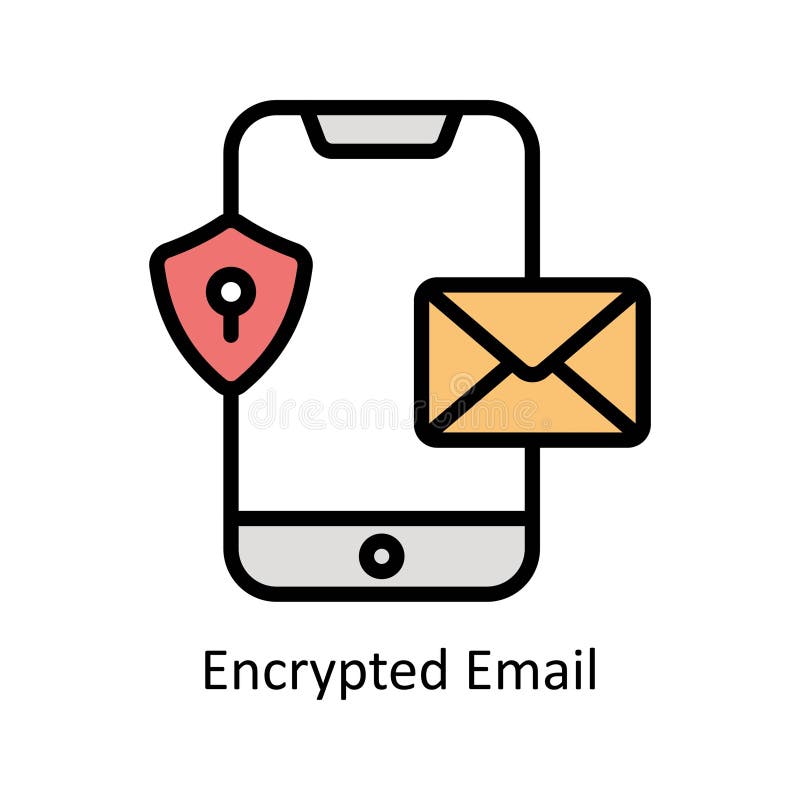 Encrypted Email Vector Filled Outline Icon Style Illustration. EPS 10 ...