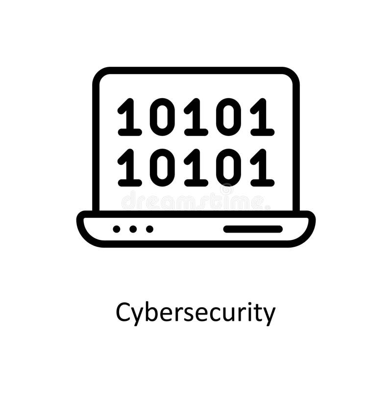 Cyber Security Vector Outline Icon Style Illustration. EPS 10 File ...
