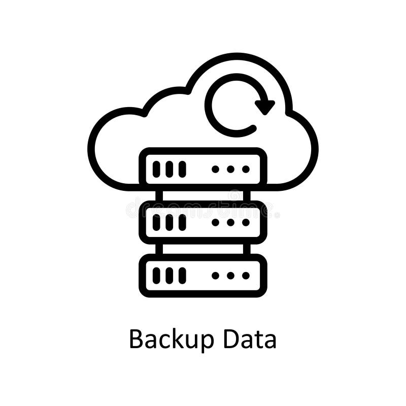 Backup Data Vector Outline Icon Style Illustration. EPS 10 File Stock ...