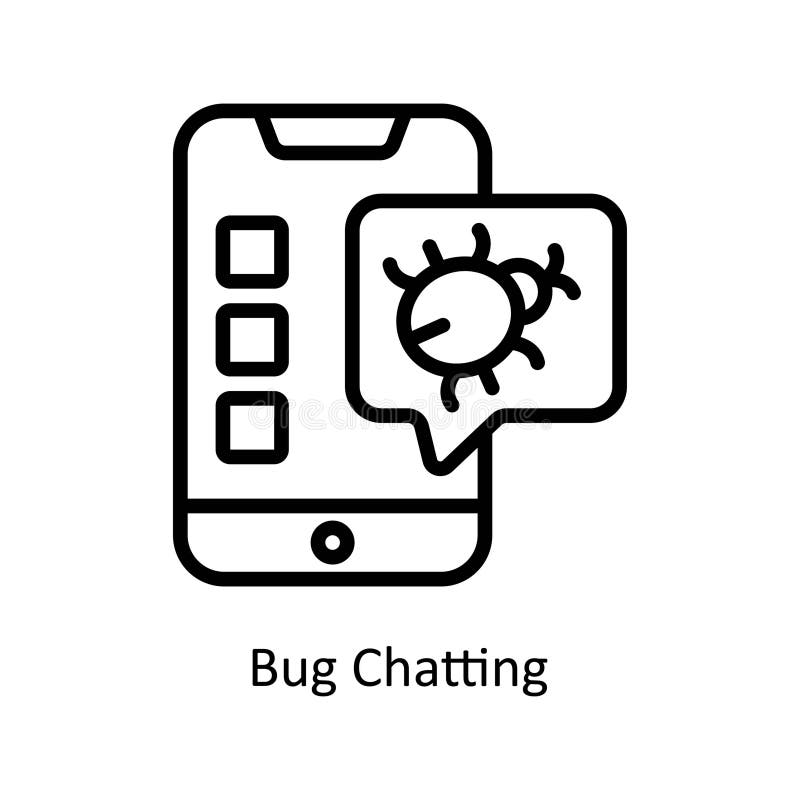 Bug Chatting Vector Outline Icon Style Illustration. EPS 10 File Stock ...