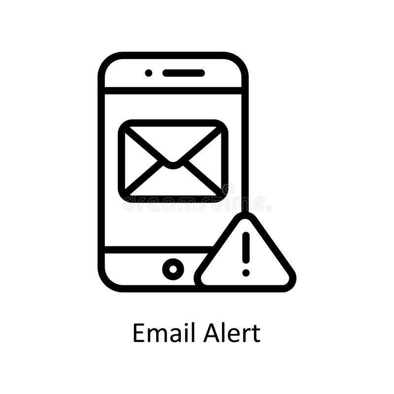 Email Alert Vector Outline Icon Style Illustration. EPS 10 File Stock ...
