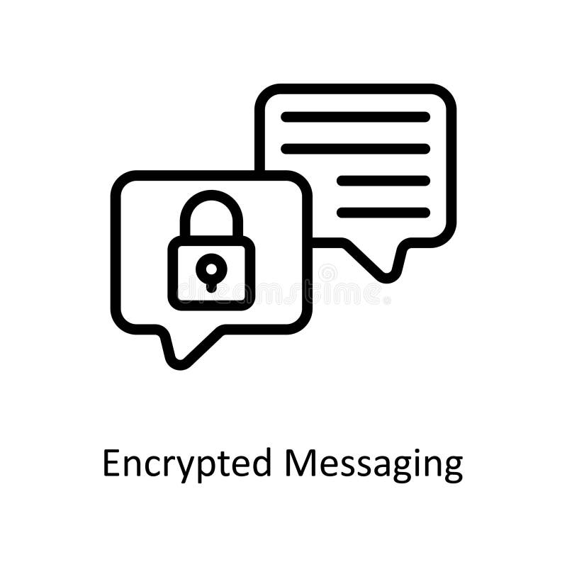 Encrypted Messaging Vector Outline Icon Style Illustration. EPS 10 File ...