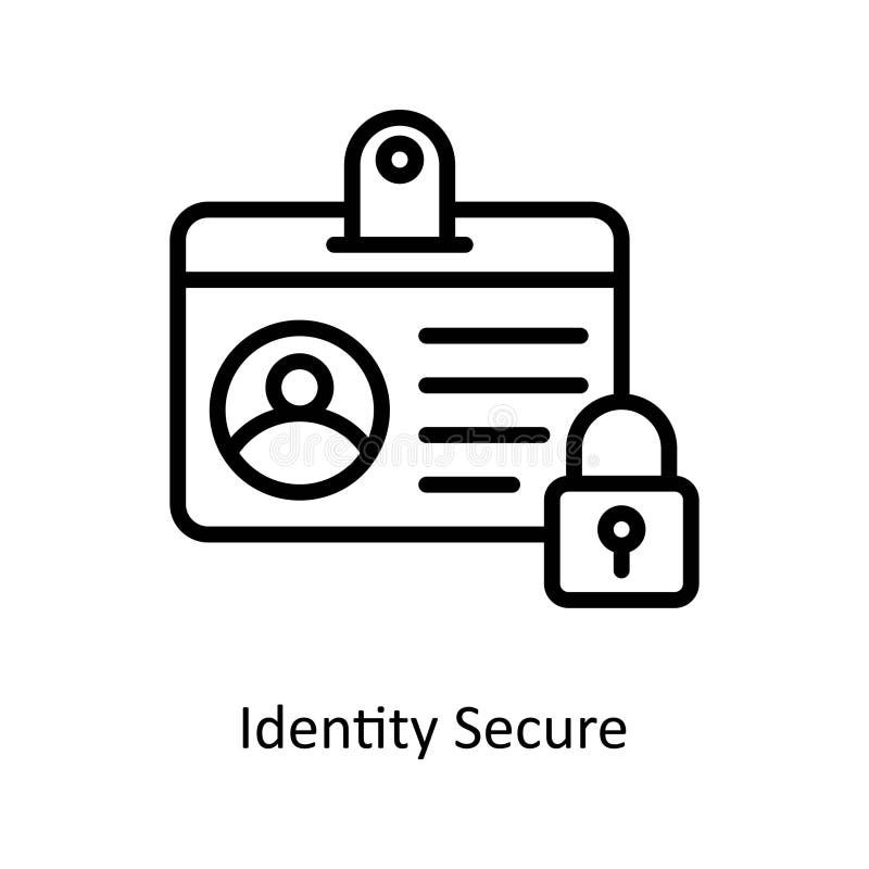 Identity Secure Vector Outline Icon Style Illustration. EPS 10 File ...