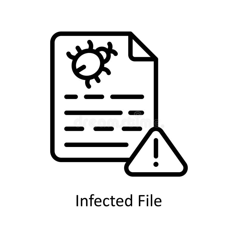 Infected File Vector Outline Icon Style Illustration. EPS 10 File Stock ...