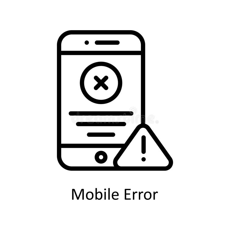 Mobile Error Vector Outline Icon Style Illustration. EPS 10 File Stock ...