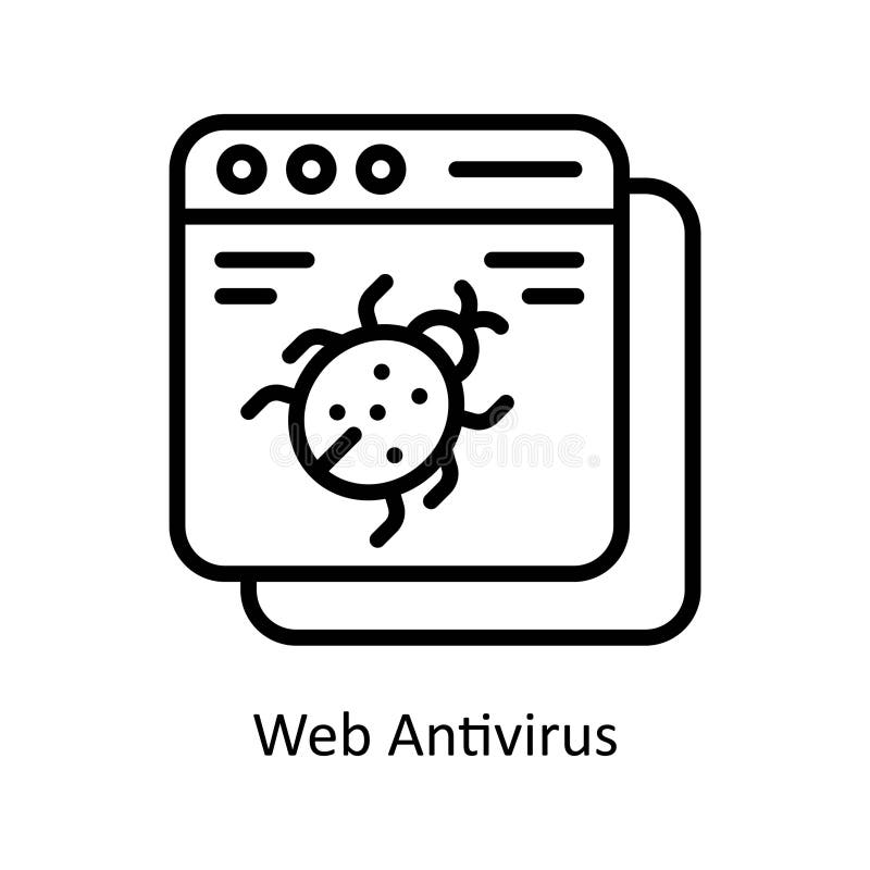 Web Antivirus Vector Outline Icon Style Illustration. EPS 10 File Stock ...