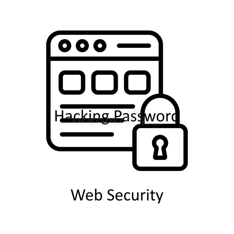 Web Security Vector Outline Icon Style Illustration. EPS 10 File Stock ...