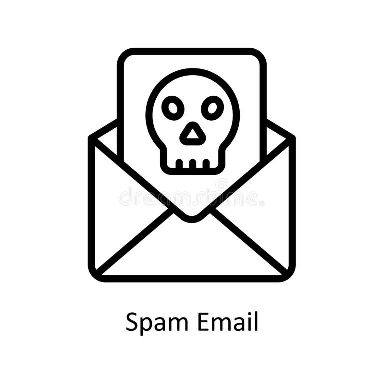 Spam Email Vector Outline Icon Style Illustration. EPS 10 File Stock ...
