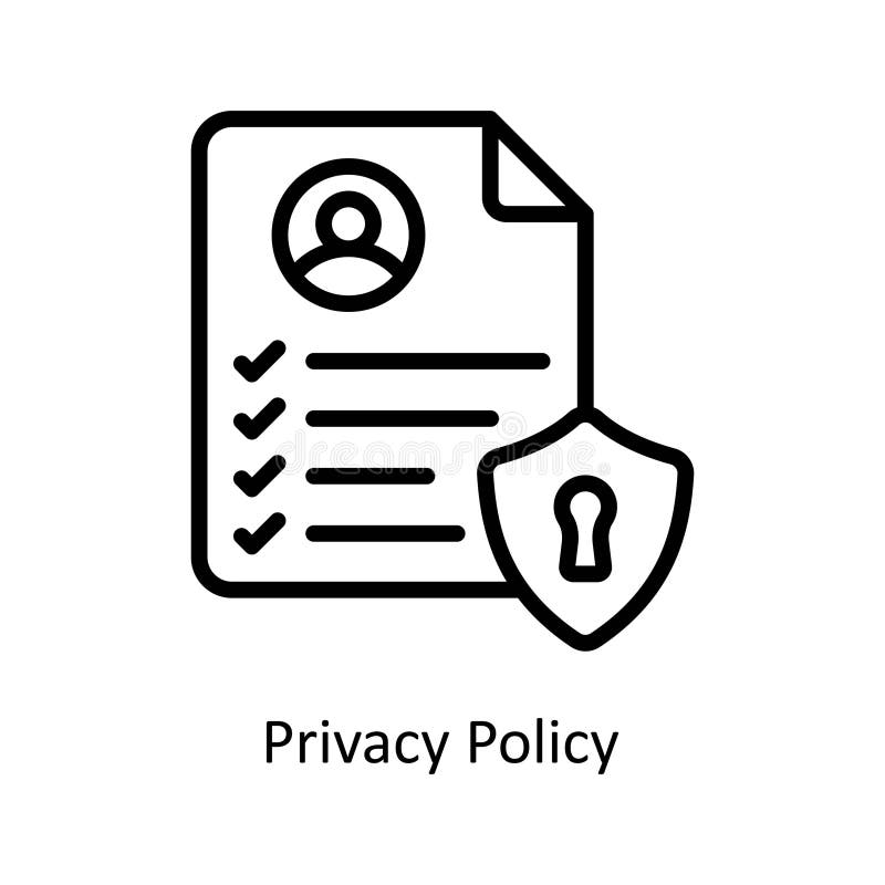 Privacy Policy Vector Outline Icon Style Illustration. EPS 10 File ...