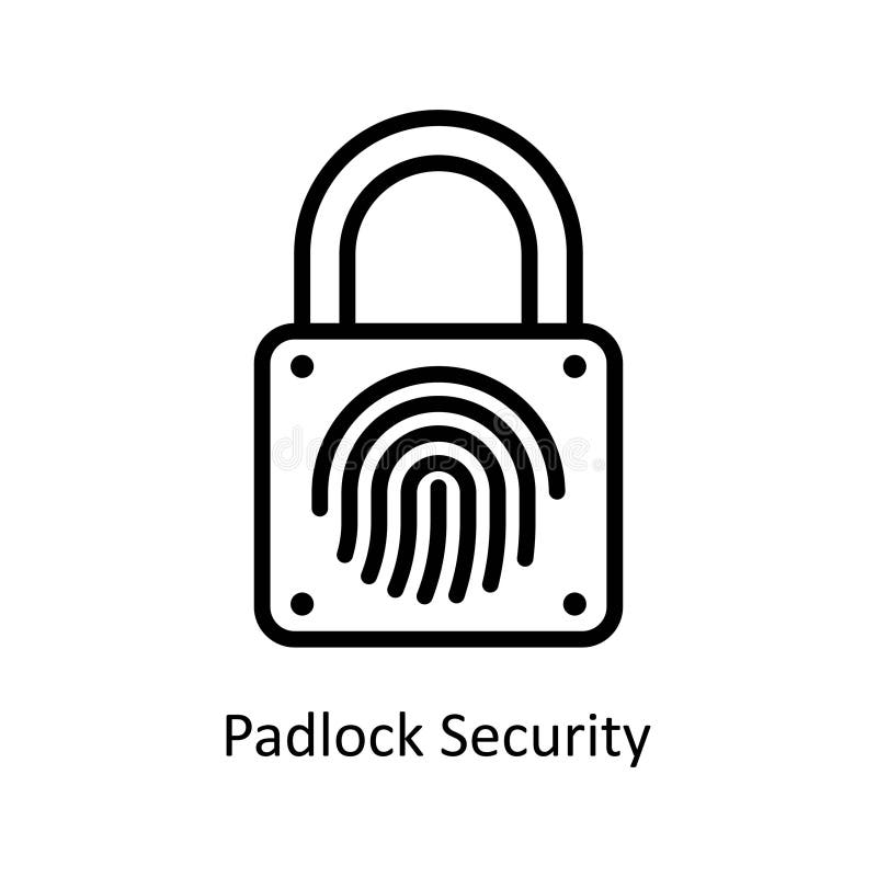 Padlock Security Vector Outline Icon Style Illustration. EPS 10 File ...