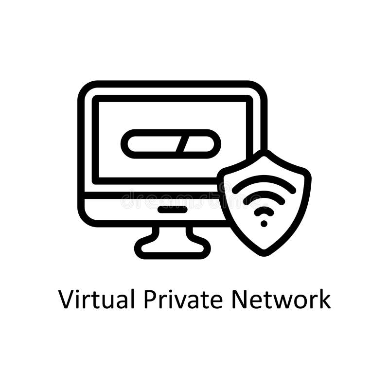 Virtual Private Network Vector Outline Icon Style Illustration. EPS 10 ...