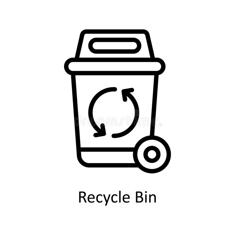 Recycle Bin Vector Outline Icon Style Illustration. EPS 10 File Stock ...