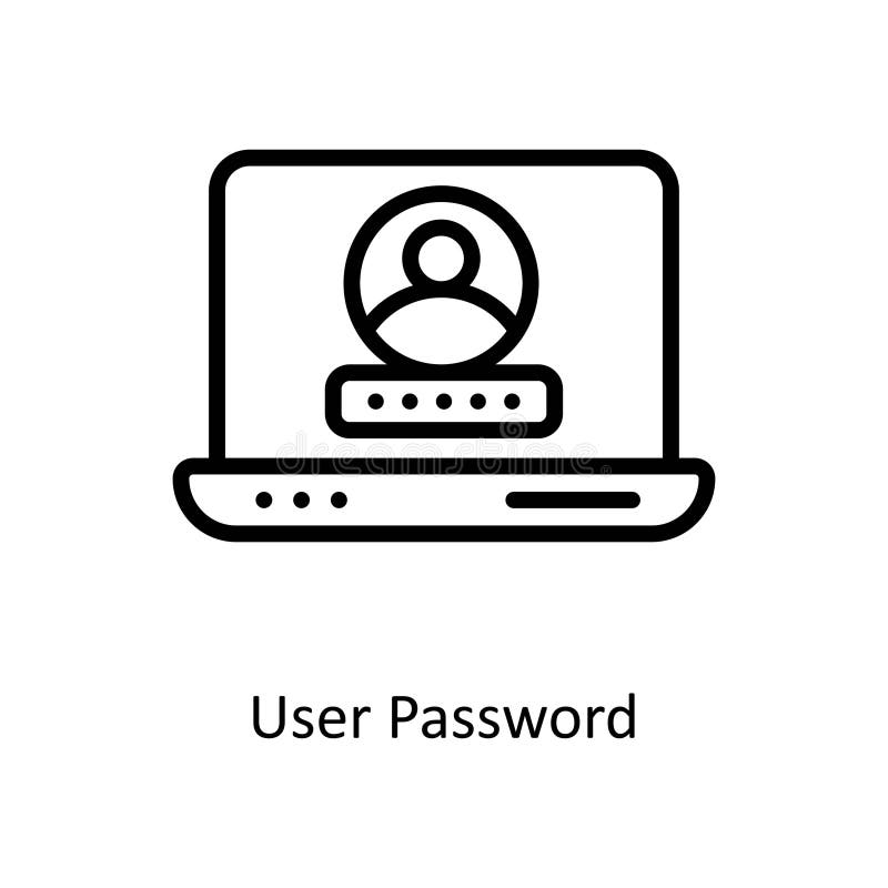 User Password Vector Outline Icon Style Illustration. EPS 10 File Stock ...