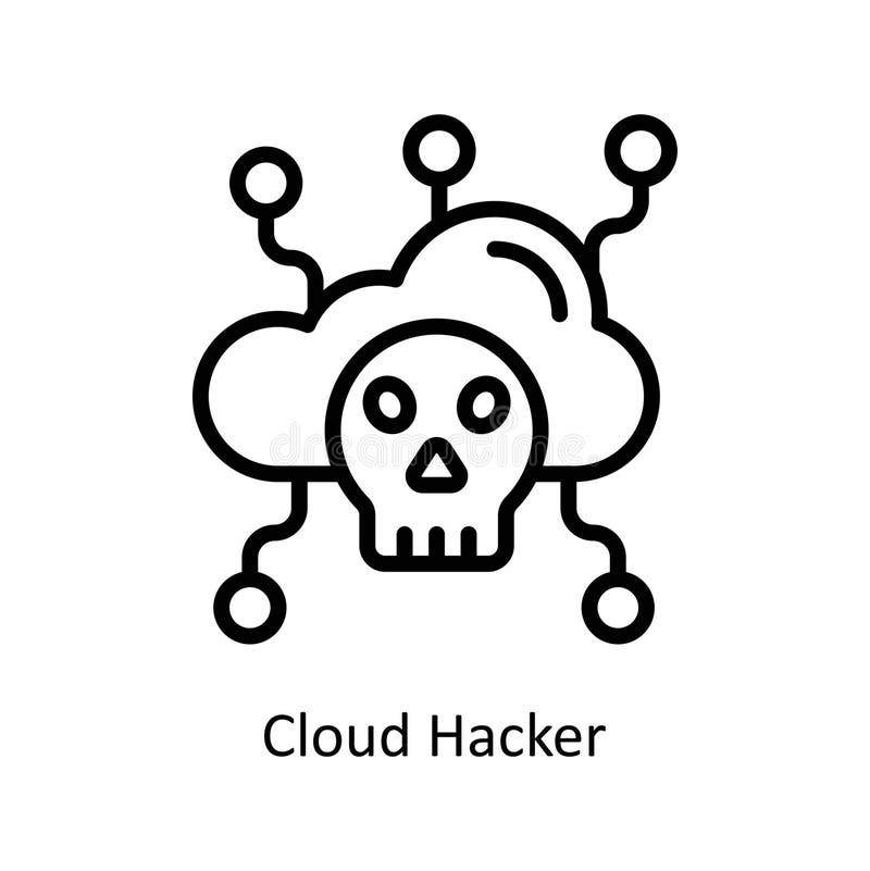 Cloud Hacker Vector Outline Icon Style Illustration. EPS 10 File Stock Vector - Illustration of ...