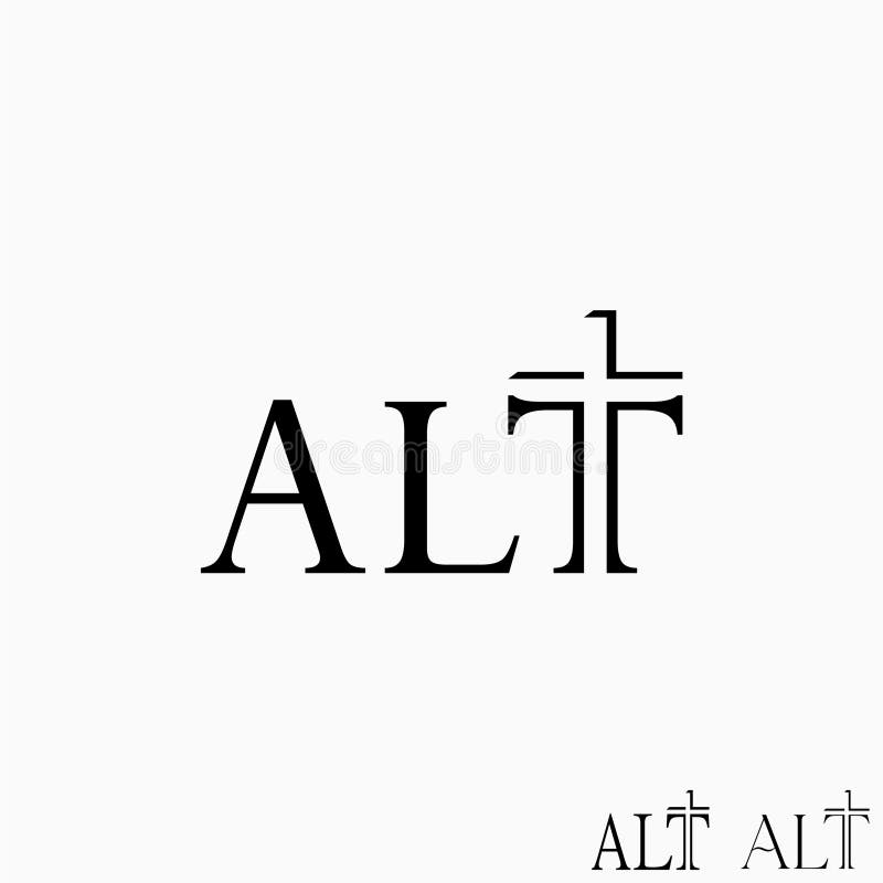 Initial Letter Alt Cross Church Cutting Off Negative Space. Related To ...