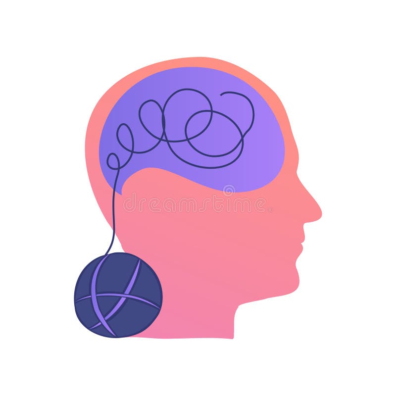 A Head with Confused Thoughts, Wrapped in a Ball. Stock Vector ...