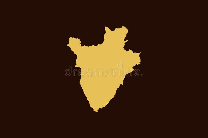Burundi Vector Map Isolated On White Background High Detailed Black
