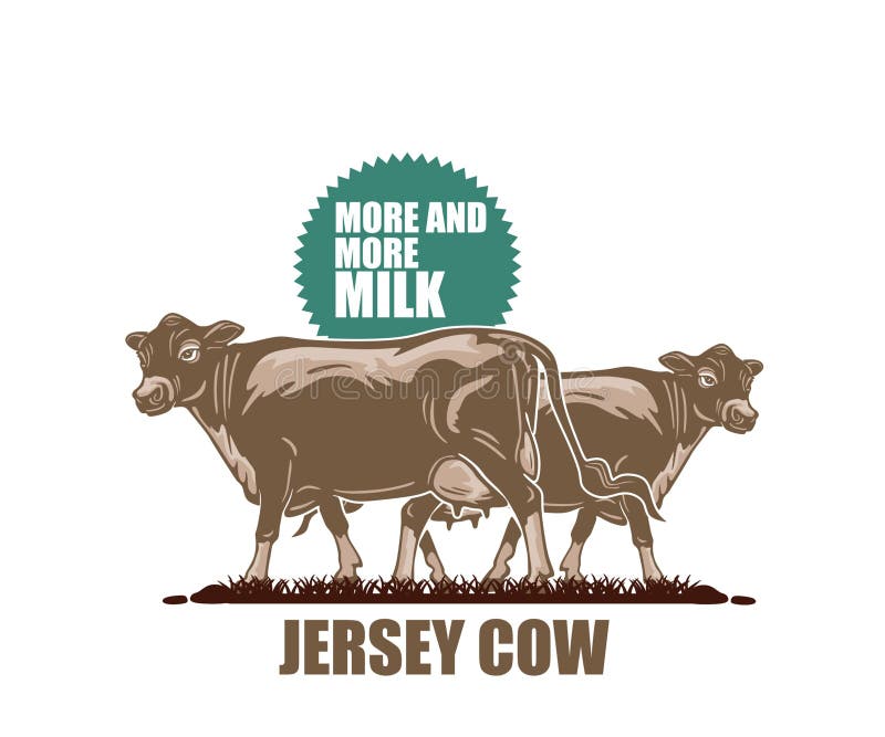 Jersey Dairy Milk Cow Logo, Stock Vector - Illustration of icon, milk ...