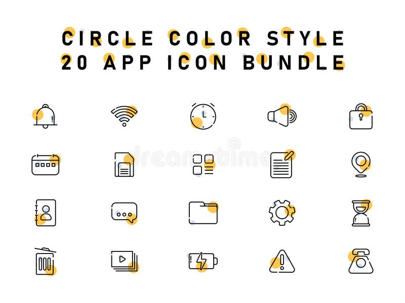 20 Collection of Web User Interface Circle Color Icons Stock Vector ...