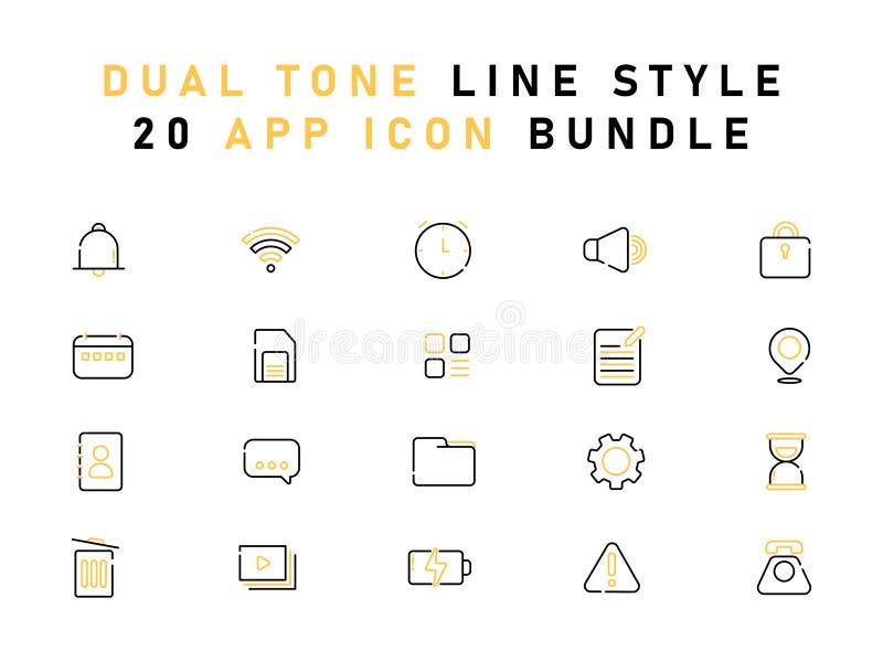 20 Collection of Web User Interface Dual Tone Icons Stock Vector ...