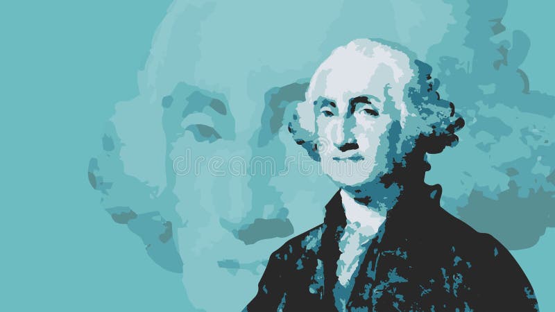 George Washington Vector Color Illustration Background, Banner, and ...