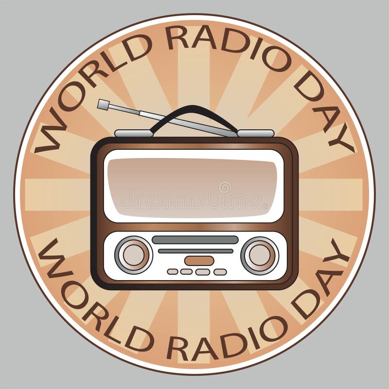 World Radio Day Sign and Badge Vector Stock Vector - Illustration of ...
