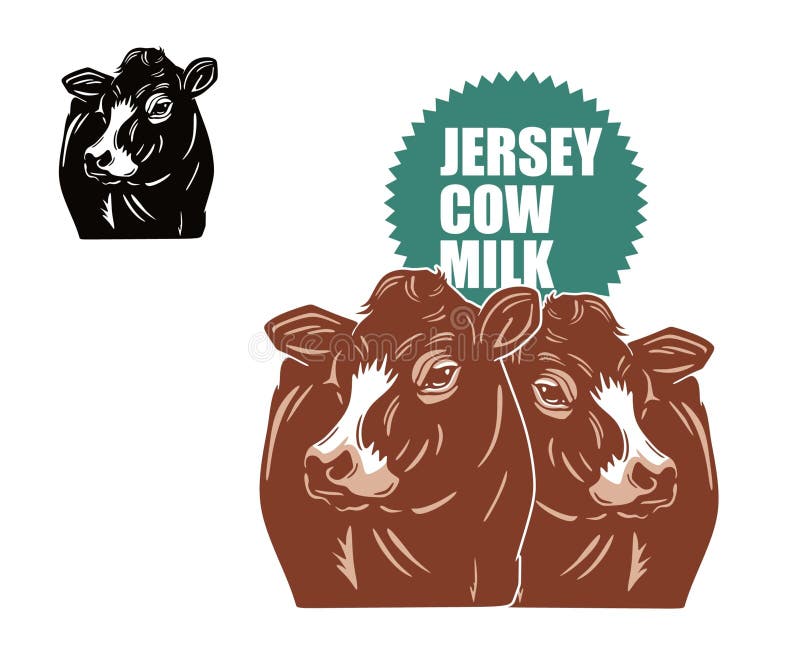 Great Jersey Dairy Cow Milk Logo Stock Vector - Illustration of vector ...
