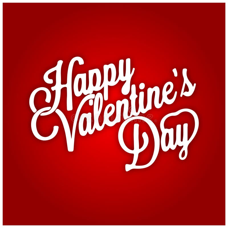 Valentines Day Word Art Design on Red Colour Background Stock Vector ...