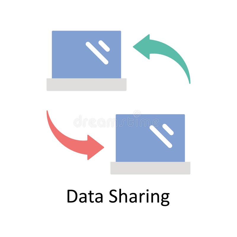 Data Sharing Vector Flat Icon Style Illustration. EPS 10 File Stock ...
