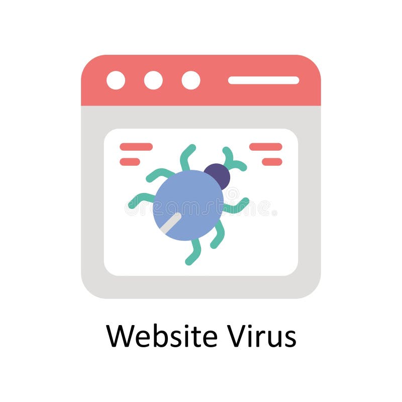 Website Virus Vector Flat Icon Style Illustration. EPS 10 File Stock ...