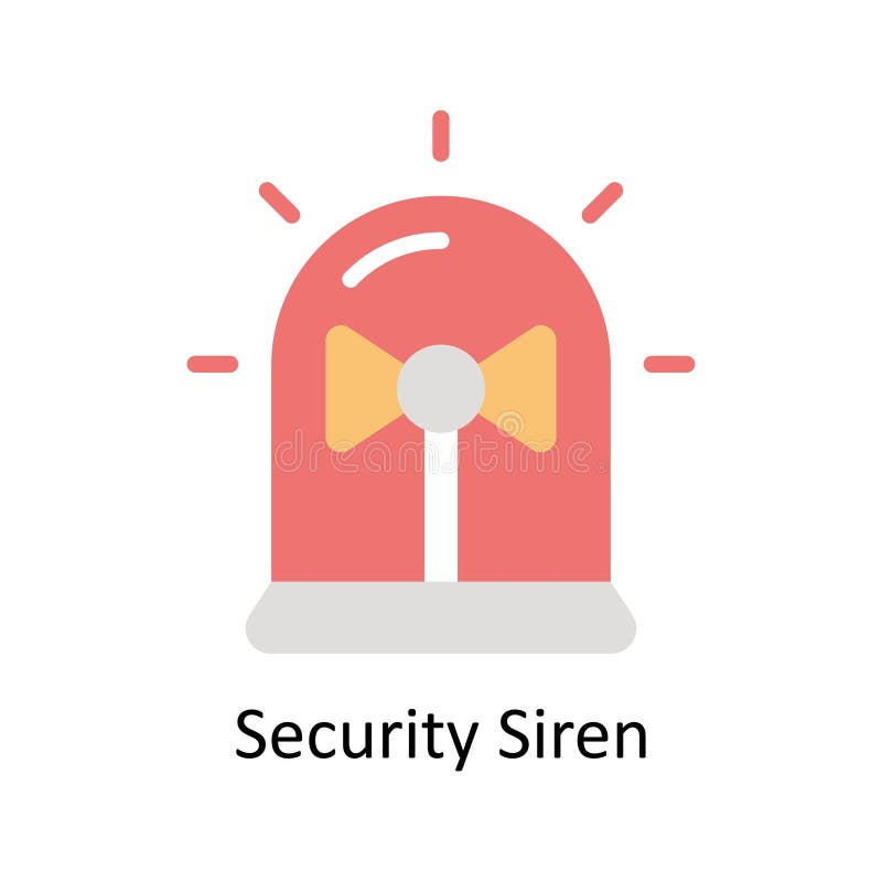 Security Siren Vector Flat Icon Style Illustration. EPS 10 File Stock ...