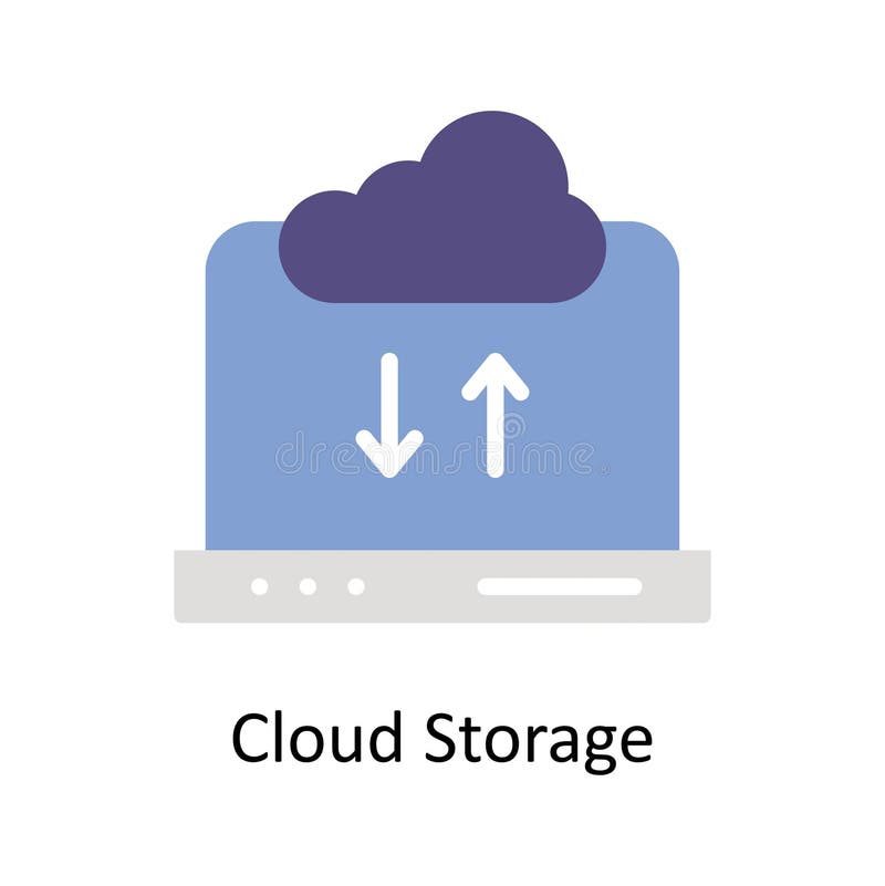 Cloud Storage Vector Flat Icon Style Illustration. EPS 10 File Stock Vector - Illustration of ...