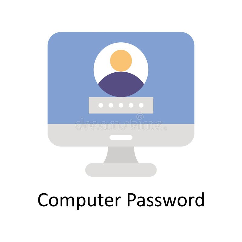 Computer Password Vector Flat Icon Style Illustration. EPS 10 File ...