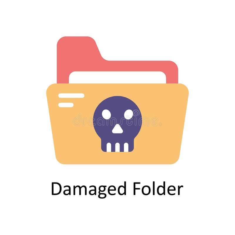 Damaged Folder Vector Flat Icon Style Illustration. EPS 10 File Stock ...
