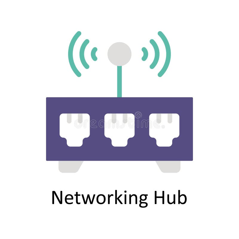Networking Hub Vector Flat Icon Style Illustration. EPS 10 File Stock ...
