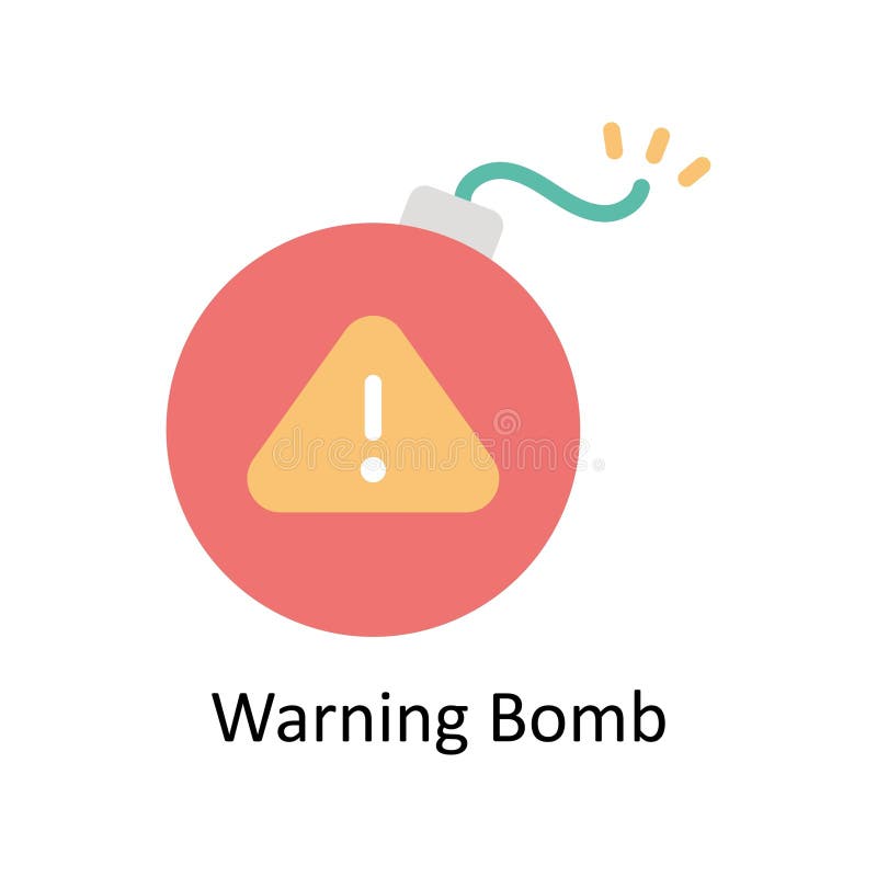 Warning Bomb Vector Flat Icon Style Illustration. EPS 10 File Stock ...