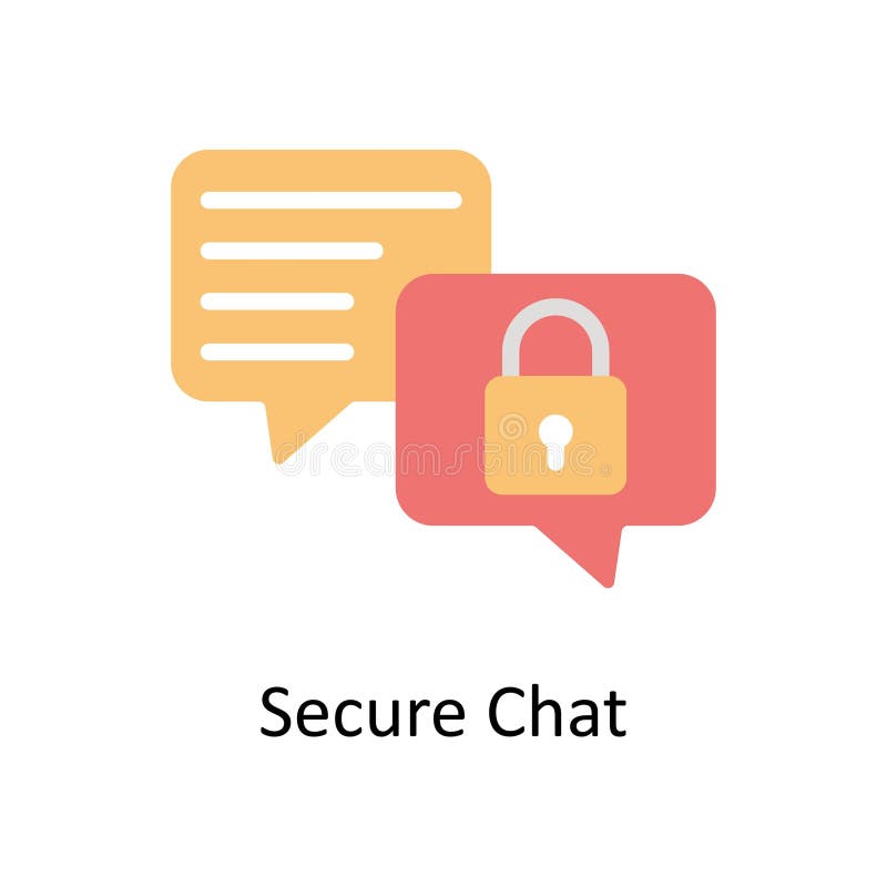 Secure Chat Vector Flat Icon Style Illustration. EPS 10 File Stock ...