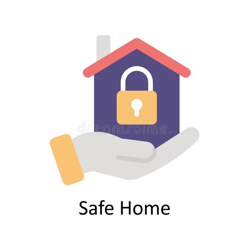 Safe Home Vector Flat Icon Style Illustration. EPS 10 File Stock Vector ...