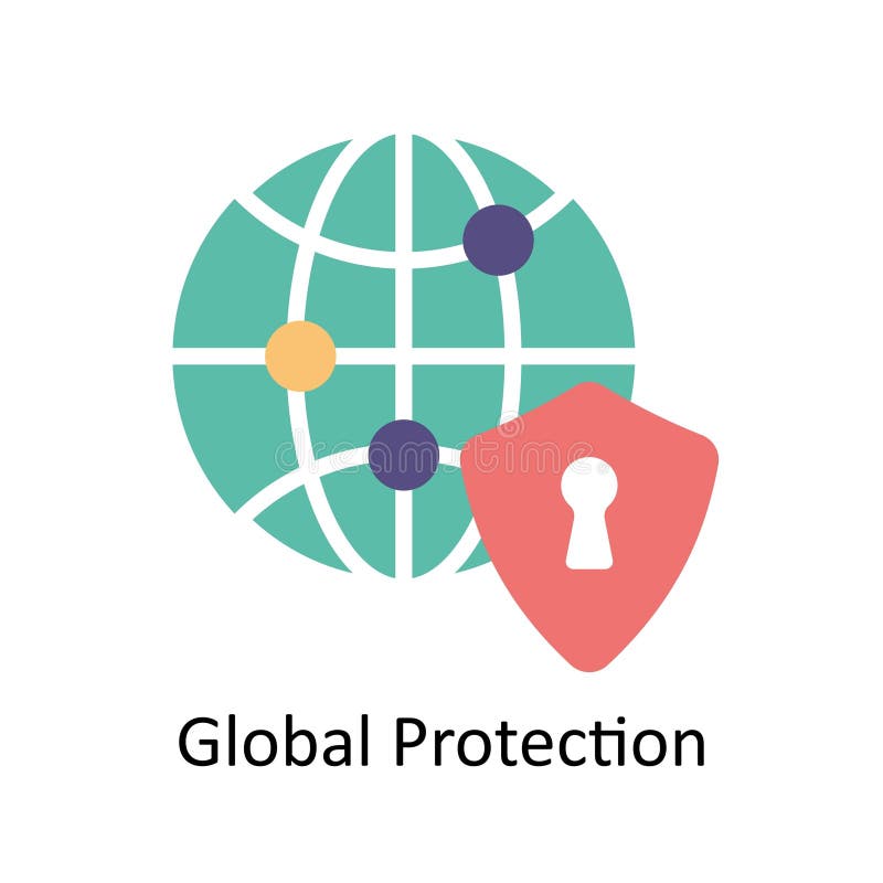 Global Protection Vector Flat Icon Style Illustration. EPS 10 File ...