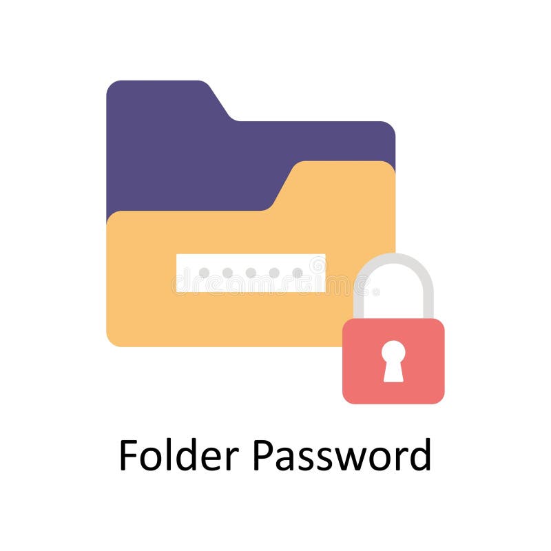 Folder Password Vector Flat Icon Style Illustration. EPS 10 File Stock ...